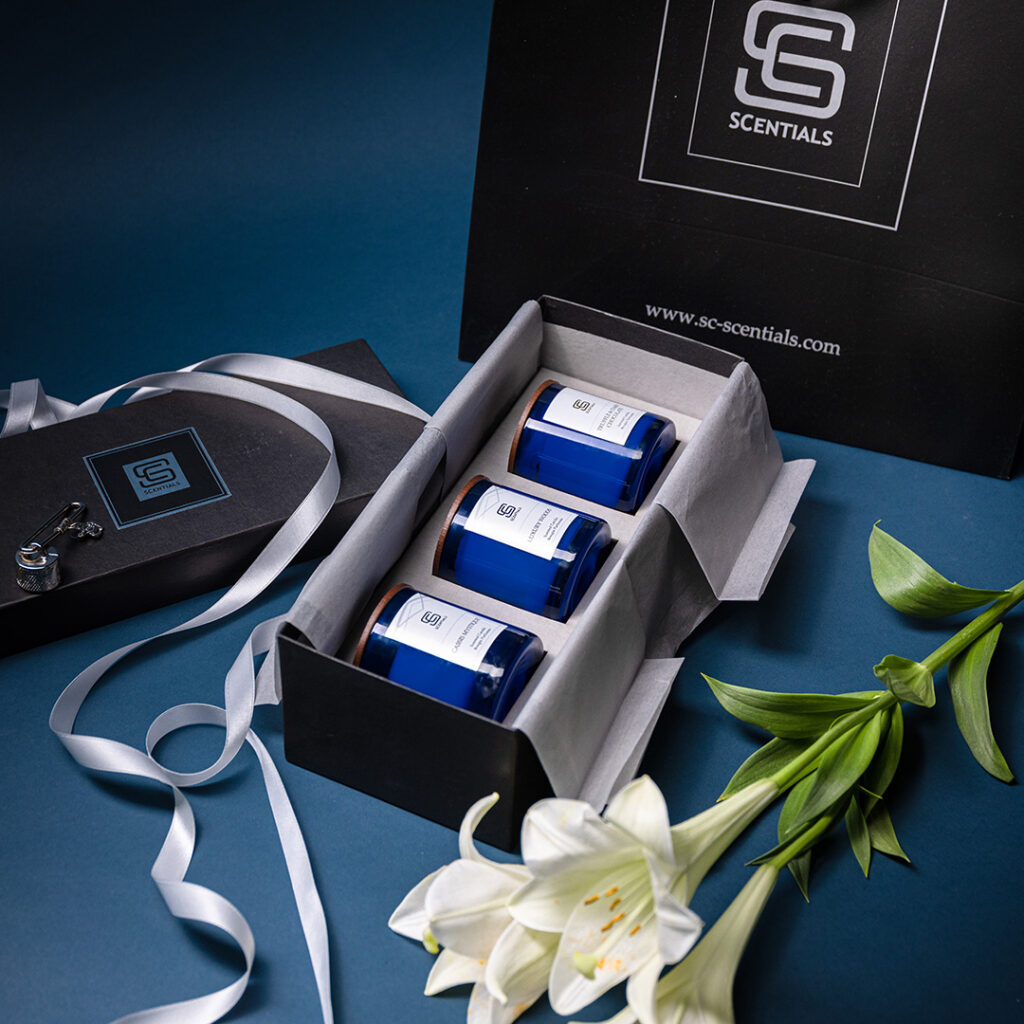 The Blue Collection Glass Set – Glass Candles – SC SCENTIALS – Luxury ...